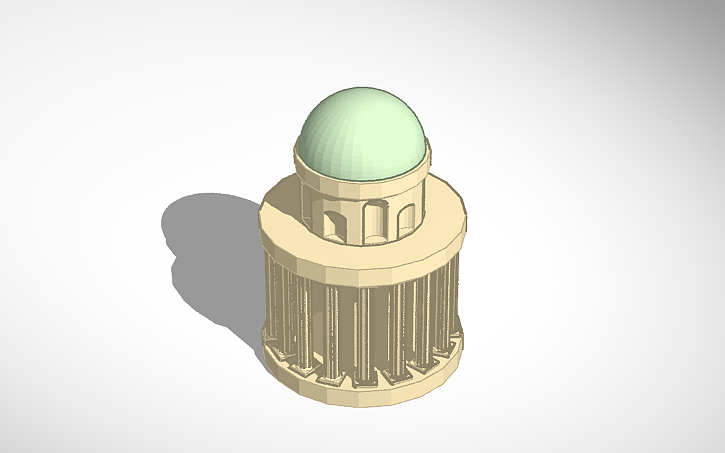 3d Design Roman Dome With Column Tinkercad