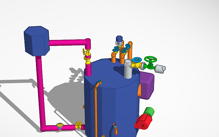 3D design marine boiler design - Tinkercad