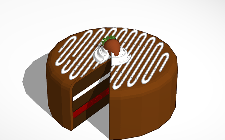 3D design Chocolate/Strawberry Cake - Tinkercad