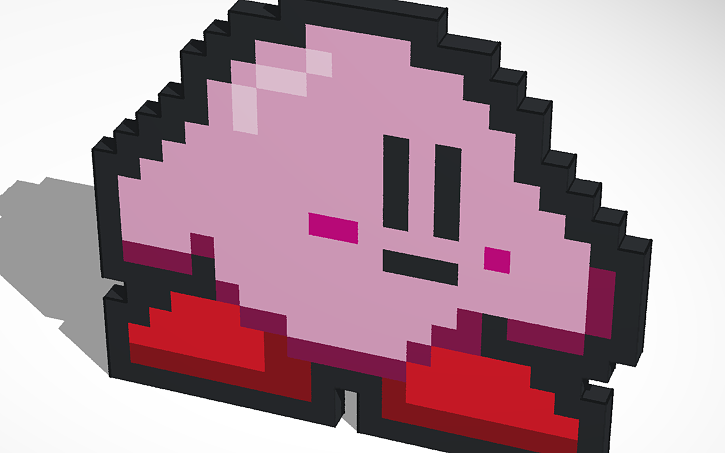 3D design Kirby pixel | Tinkercad