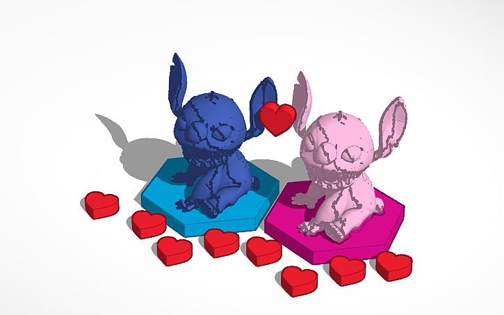 3D design Copy of Lilo and Stitch - Stitch and Angel - Tinkercad