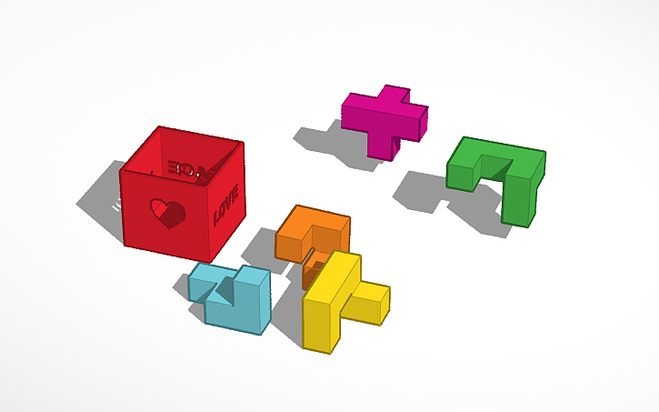 3D design kubes puzzel 3 x 3 - Tinkercad