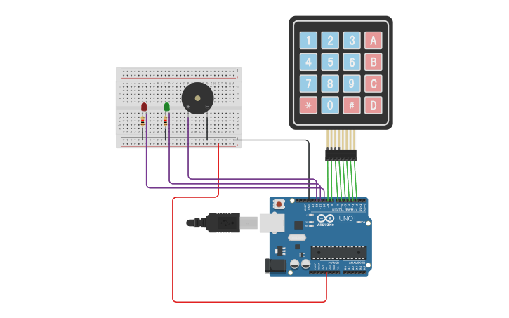 Circuit Design Password Protected Security System Project Tinkercad