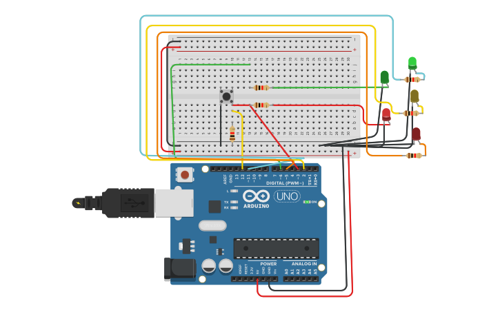 Circuit design pedestrian crossing - Tinkercad