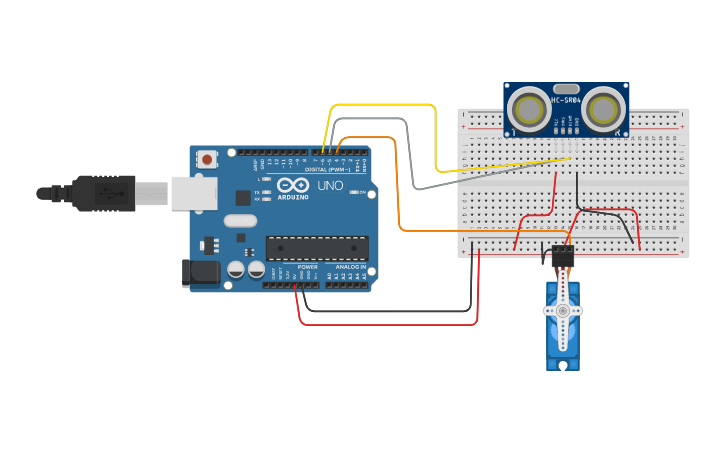 Circuit design smart bin - Tinkercad