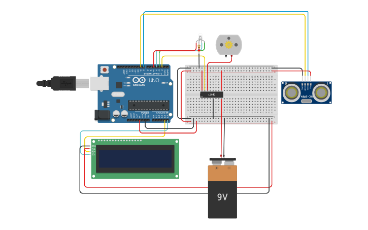Circuit design Water Level Indicator - Tinkercad