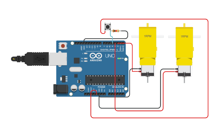 Circuit Design Multiple Hobby Gear Control Tinkercad