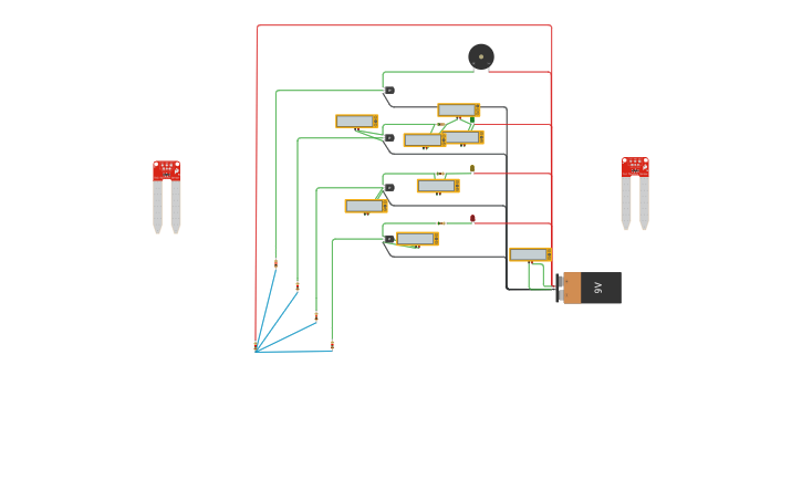 Circuit design Water Level Indicator | Tinkercad