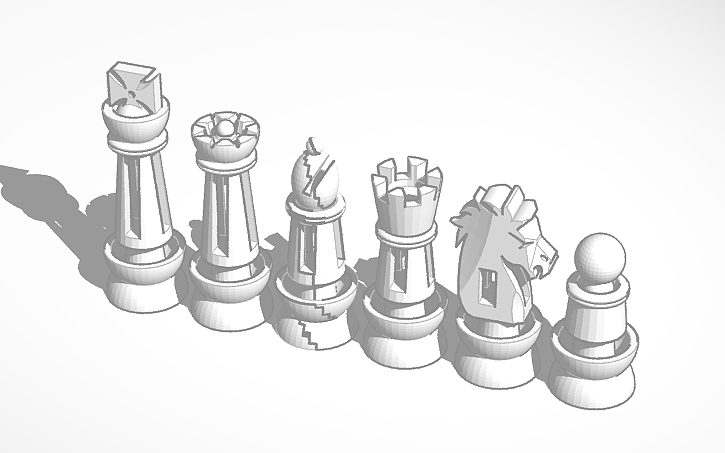 3D design Chess Set - Tinkercad