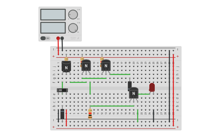 Circuit design TTL NOT Gate 1440 - Tinkercad