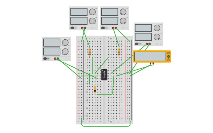 Circuit design Rangkaian Inverting Adder - Tinkercad