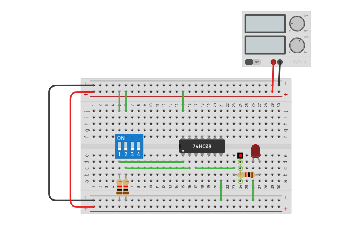 Circuit design AND Gate | Tinkercad