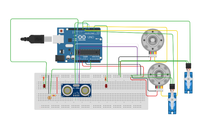 Circuit design Arduino Car - Tinkercad