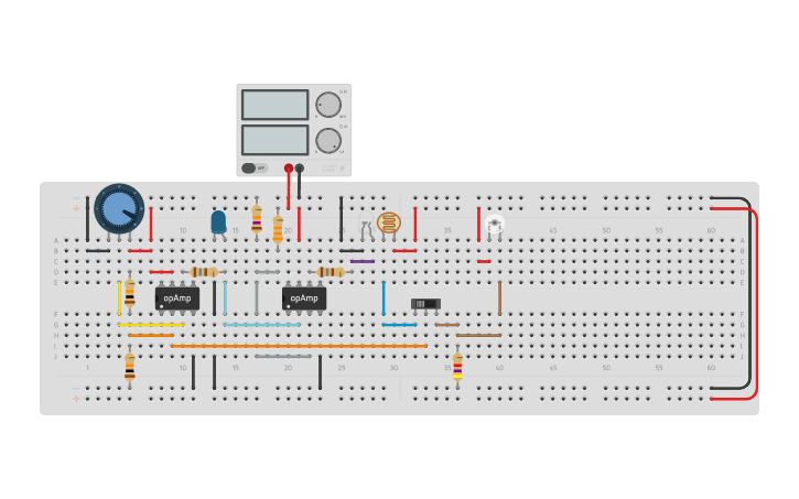Circuit design Consigne LDR ,Cellule. OK | Tinkercad