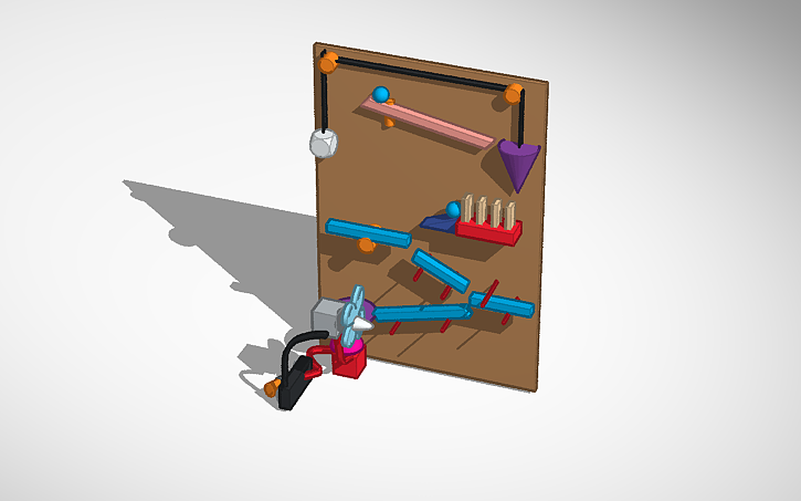 3D design Rube Goldberg - Tinkercad