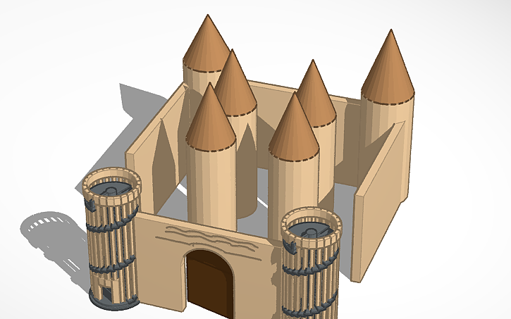 3D design Separated Castle (Towers & Extra) - Tinkercad