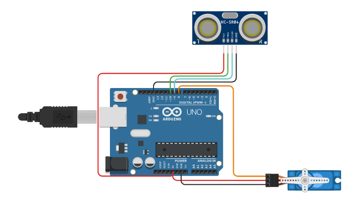 Circuit design Sonar - Tinkercad