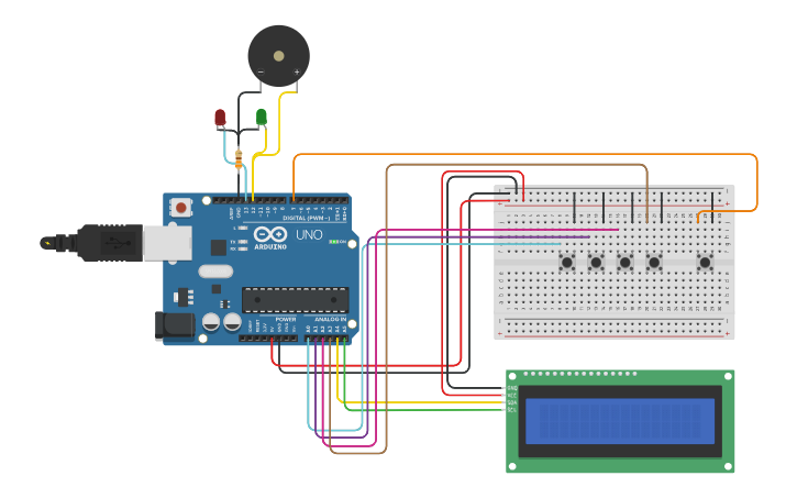 Circuit design EVM Machine - Tinkercad