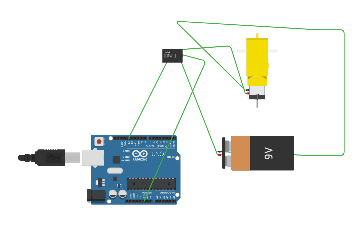 Circuit Design Motor With Relay Tinkercad