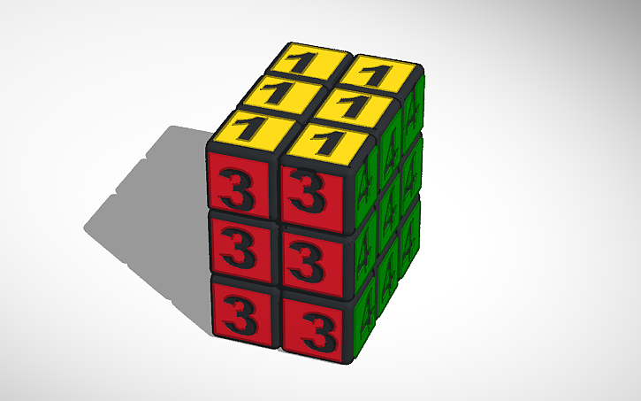 3D design working number rubix cube - Tinkercad