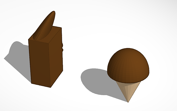 3D design Chocolate ice cream because poop | Tinkercad