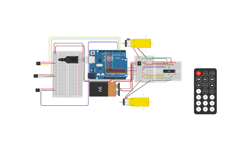 Circuit design Copy of Simple Line Following Robot - Tinkercad