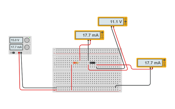 Circuit design diode zener - Tinkercad