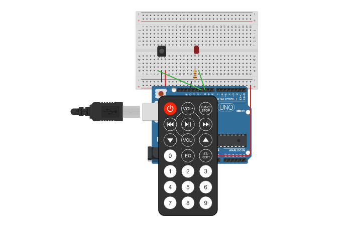 Circuit design IRremote led - Tinkercad
