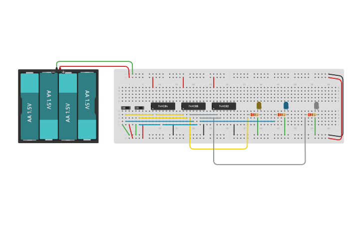 Circuit design 1 BIT COMPARATOR - Tinkercad