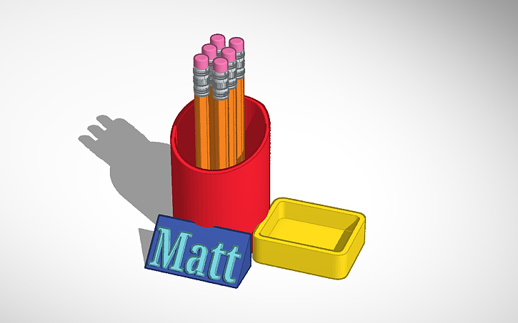 3D design pencil holder | Tinkercad