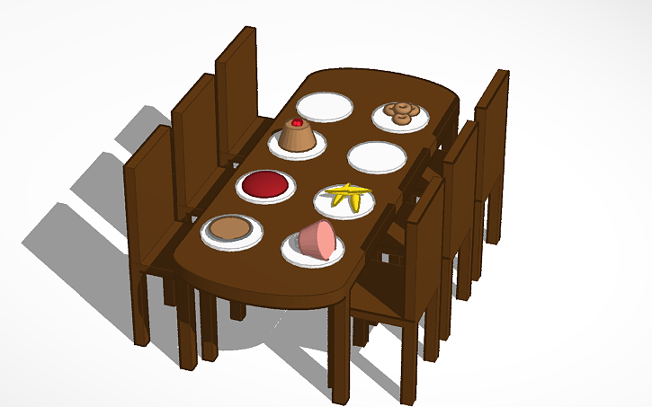 3D design Dinner Table - Tinkercad