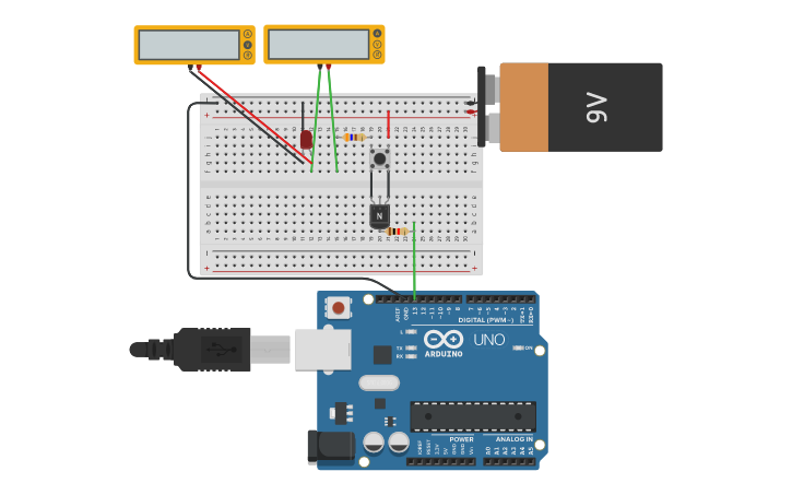 Circuit design LED Brightness with Transistor - Tinkercad