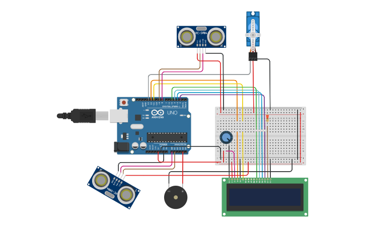Circuit design SMART TRASH - Tinkercad