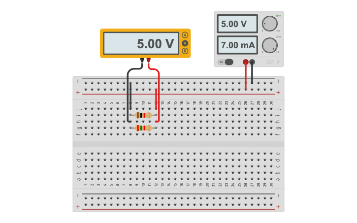 Circuit design Resistors in Parallel - Tinkercad