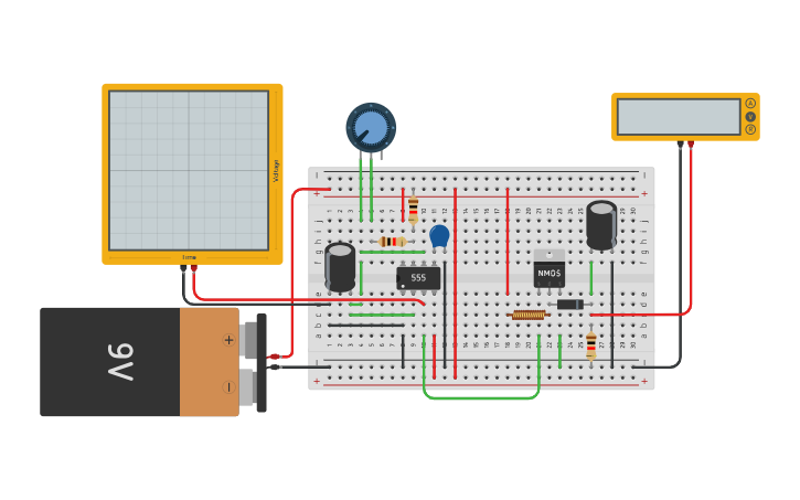 Circuit design Boost Converter - Tinkercad