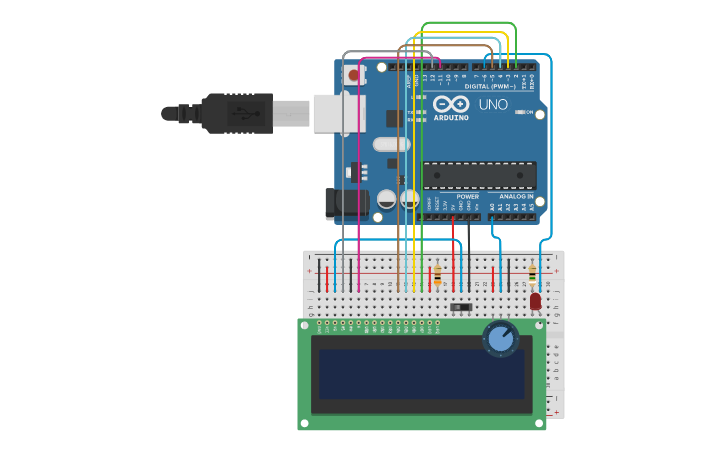 Circuit design Jasność diody LED | Tinkercad