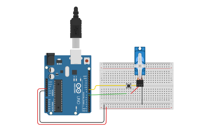 Circuit Design Servo Rotation Tinkercad