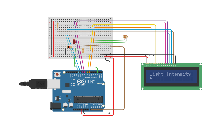 Circuit design LDR - Tinkercad