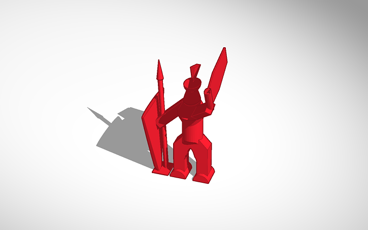 3D design low poly warrior - Tinkercad