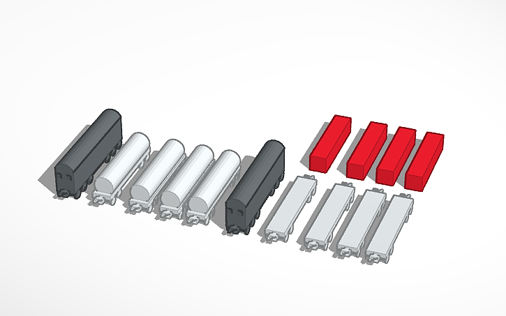3D design freight train and diesel addition - Tinkercad