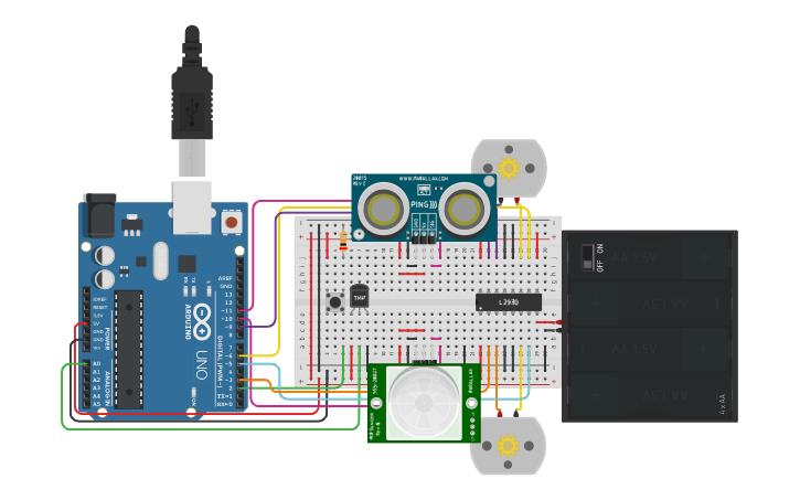 Circuit design Project - RC Car V2 - Tinkercad