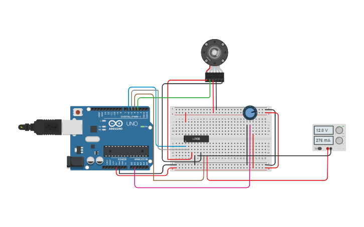 Circuit design Projeto Controlador PID - Motor com Encoder - Tinkercad