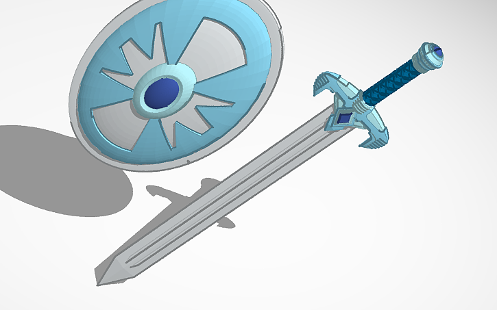 3D design Fantasy Sword & Fore-arm Shield - Ice Hawk - Tinkercad