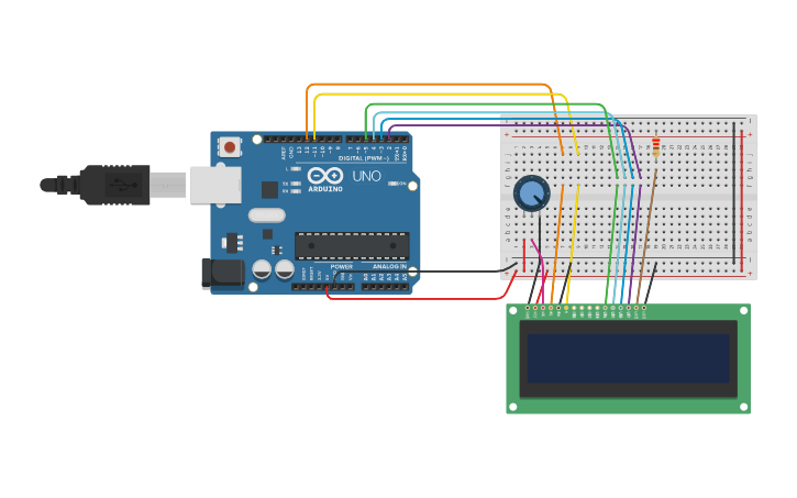 Circuit design lcd - Tinkercad