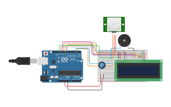 Circuit design PIR_sensor - Tinkercad
