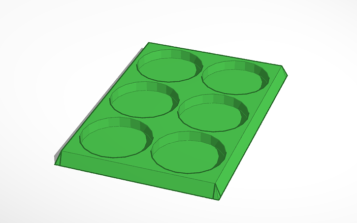 3D design GW-Style 25mm round base 2x3 Movement Tray - Tinkercad