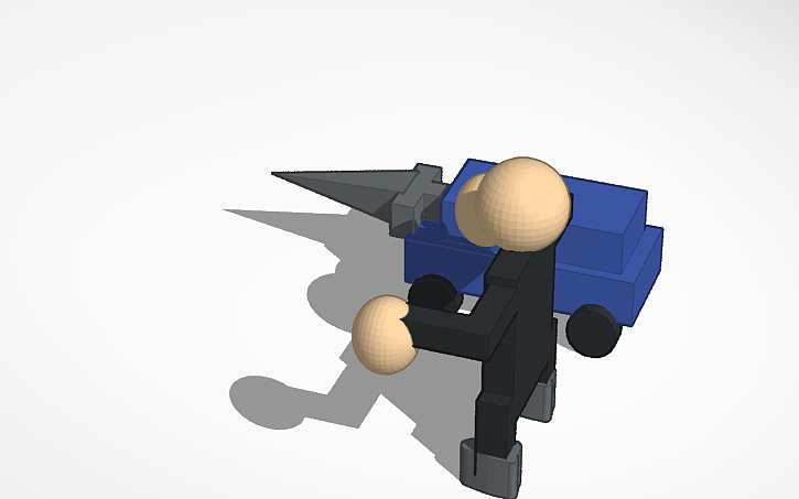 3D design battle bot: Stabby, and it's driver, Tabby. - Tinkercad