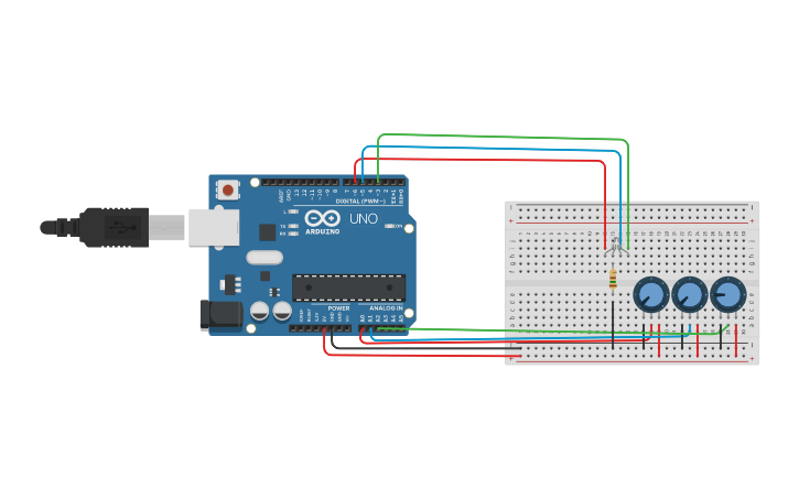 Circuit design led RGB | Tinkercad