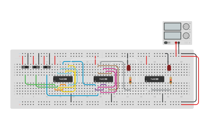 Circuit design Full Subtractor using NAND gate - Tinkercad