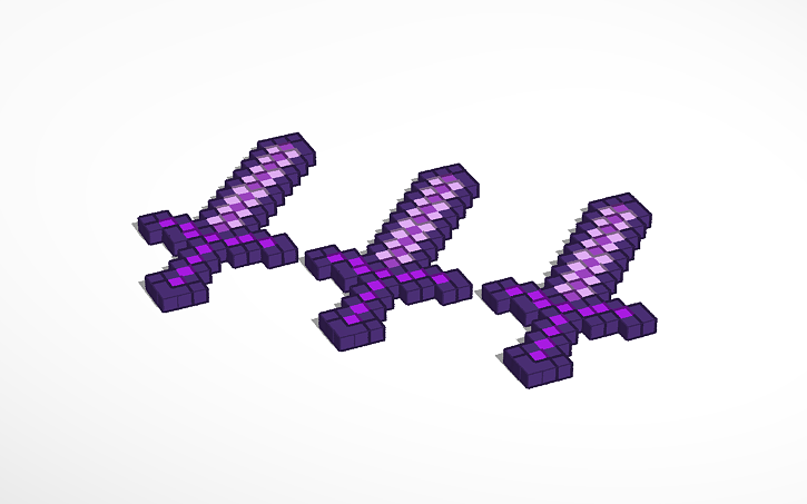 3D design enchanted iron swords - Tinkercad